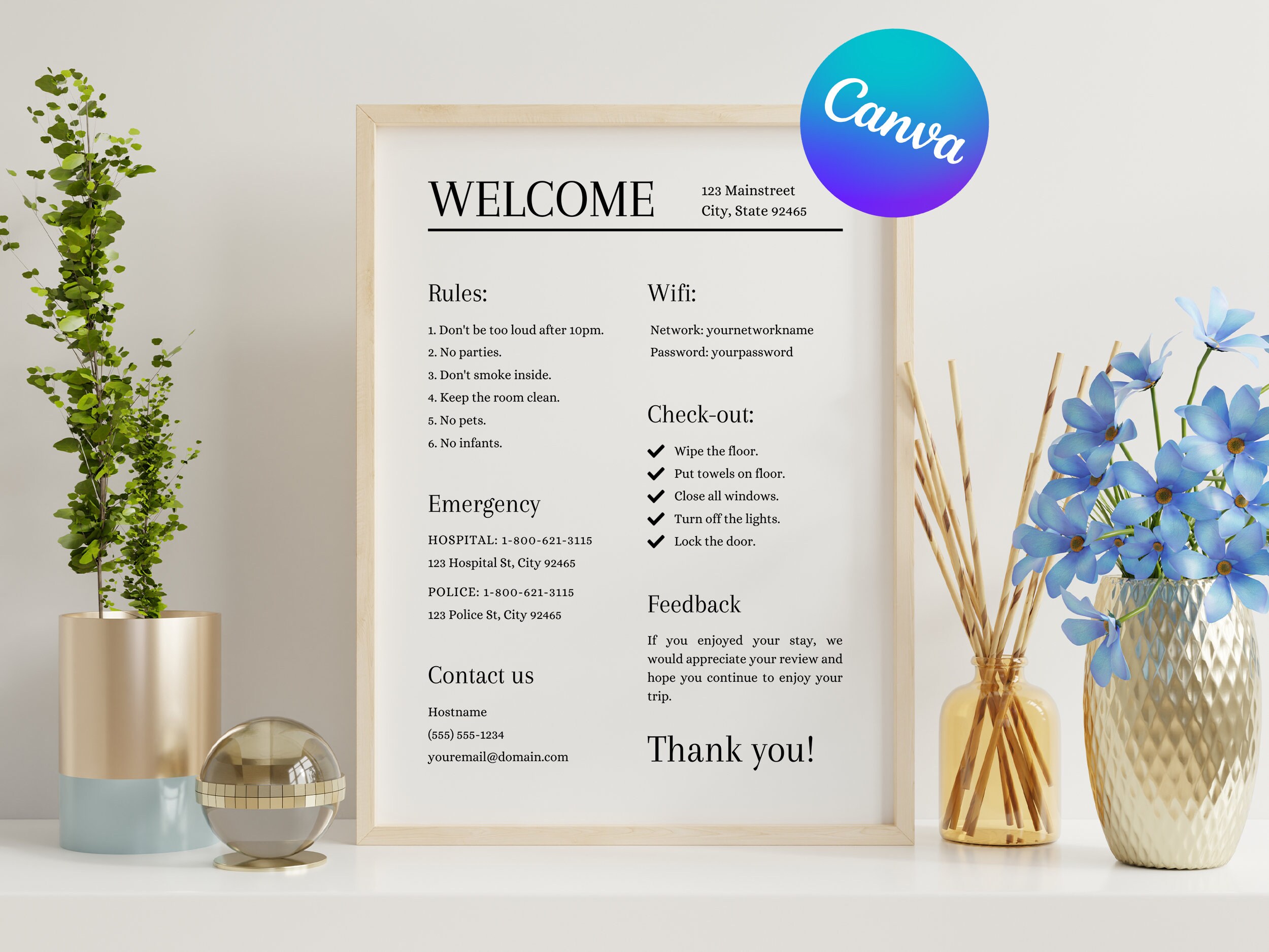VRBO Welcome Sign Editable and Printable Canva Template. VRBO Template ...