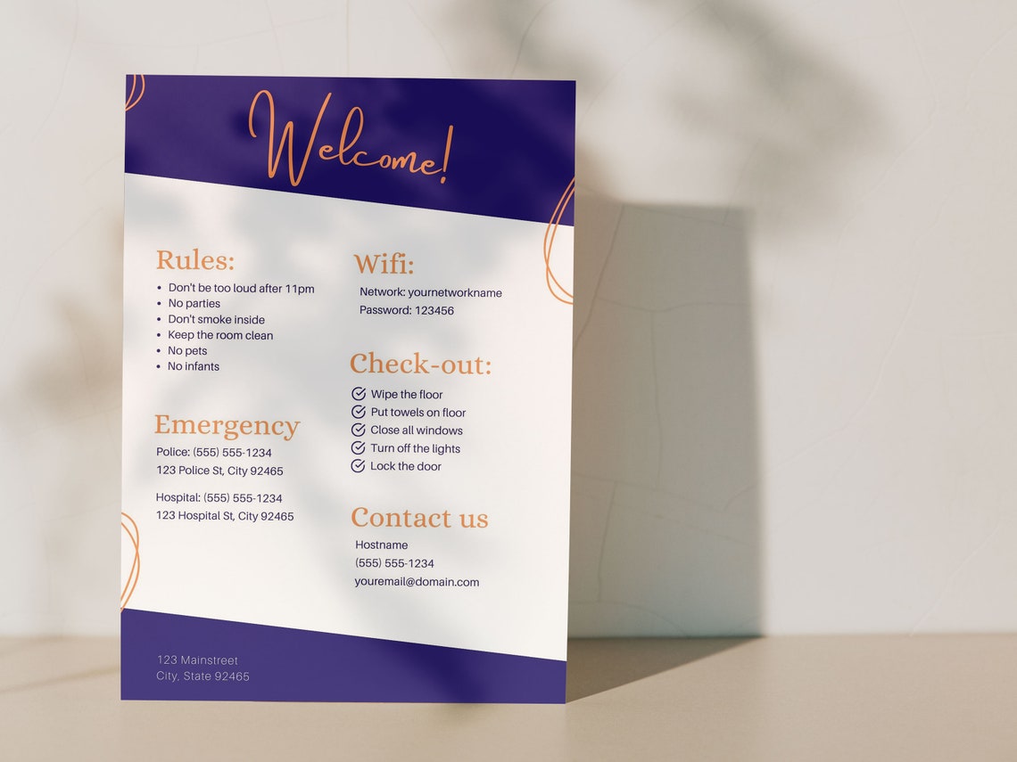 VRBO Welcome Sign Editable and Printable Canva Template. VRBO Template ...