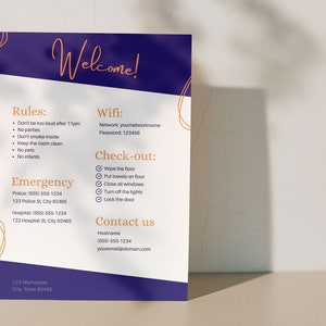 VRBO Welcome Sign Editable and Printable Canva Template. VRBO Template ...