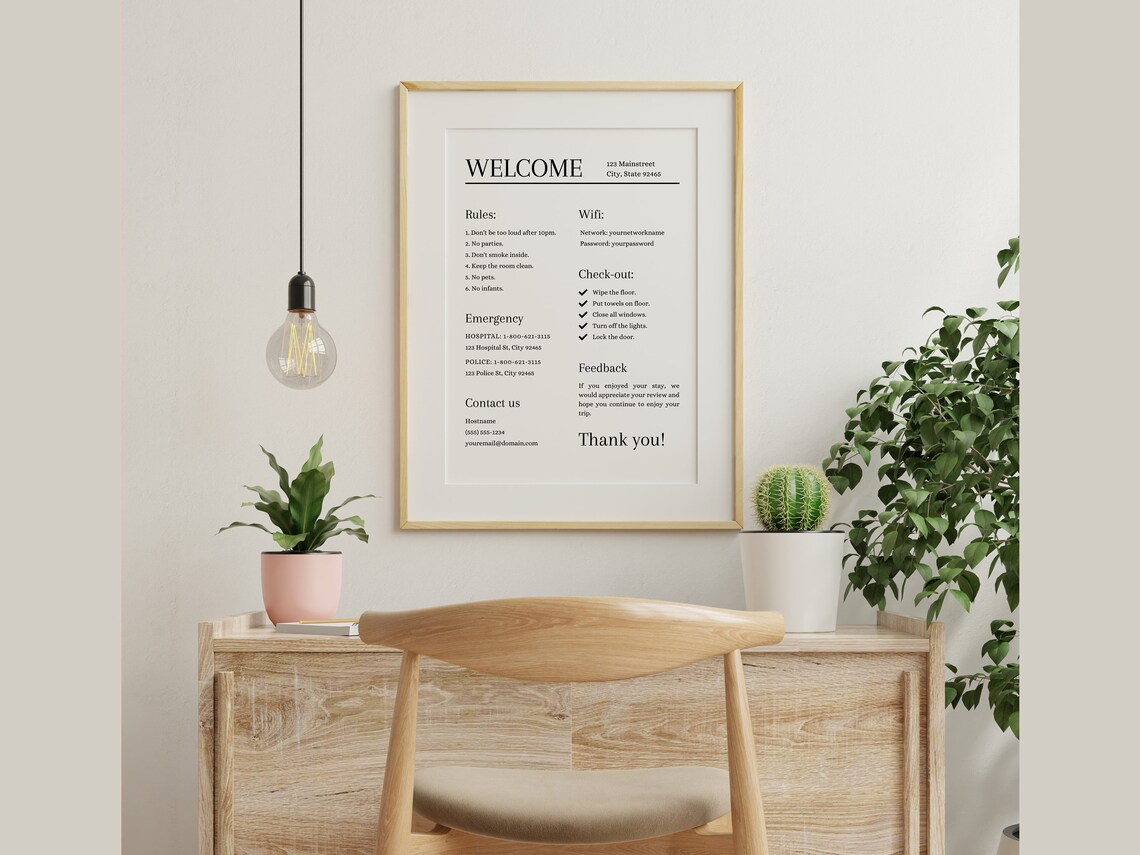VRBO Welcome Sign Editable and Printable Canva Template. VRBO Template ...