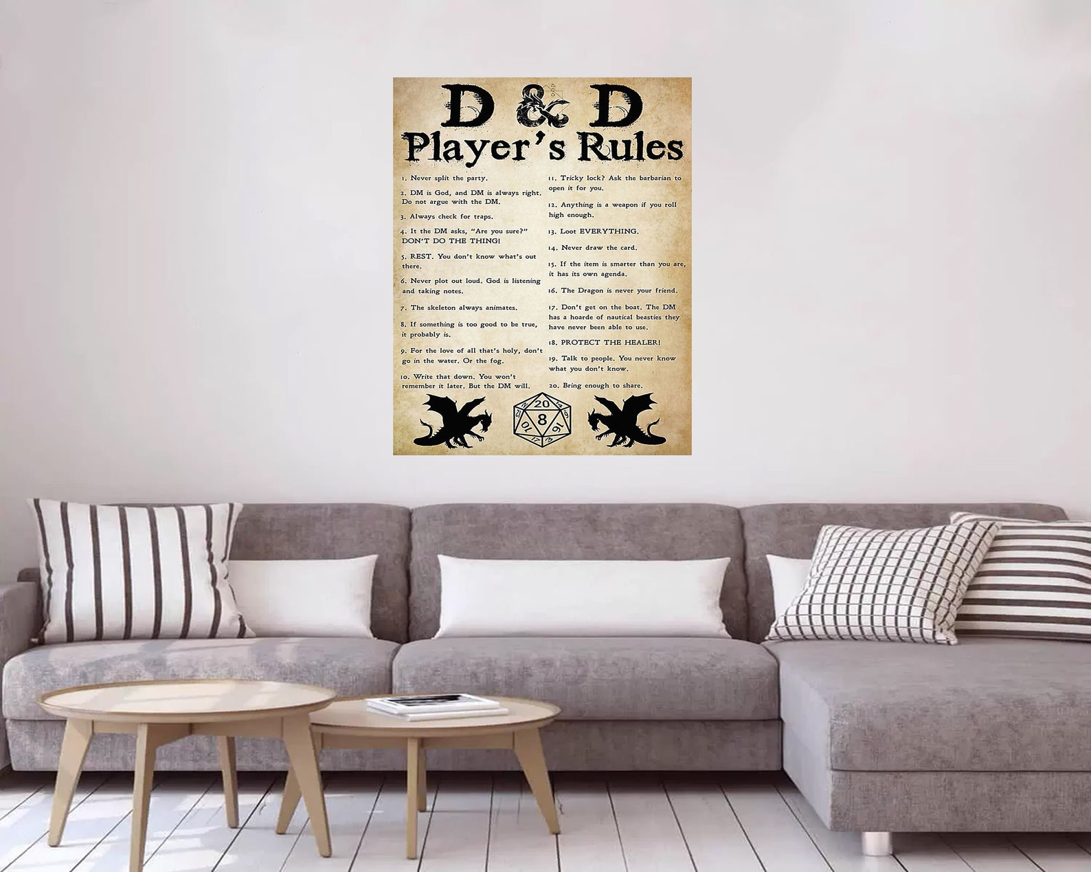 D&D Players Rules Dungeons and Dragons Adventure Poster - Etsy