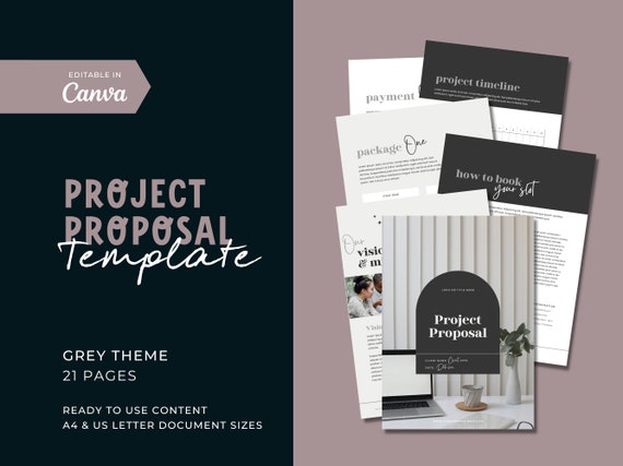 Project Proposal Template Canva Template Client Proposal - Etsy