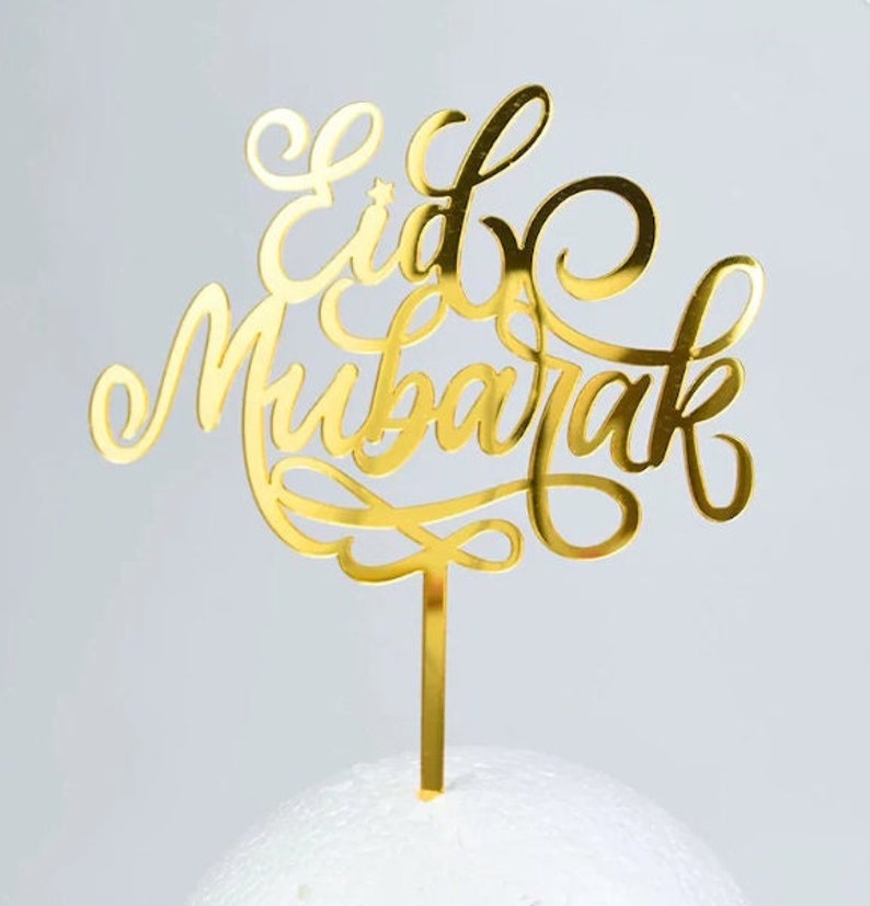 Gold Eid Mubarak Acrylic Cake Toppers L Cake Topper for Eid L - Etsy