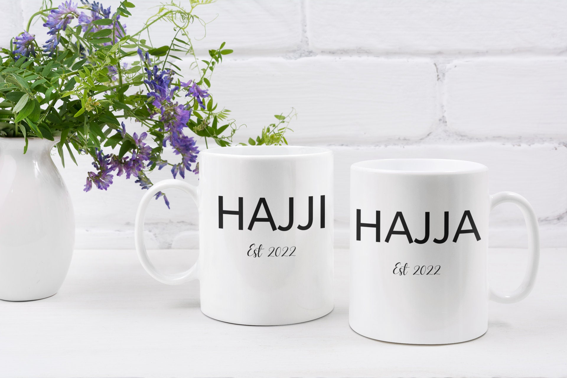 Hajja and Hajji Islamic Mugs Set for Couple Personalized - Etsy