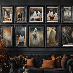 Halloween Sheet Ghosts Wall Art Bundle - 40 Printable Images - Instant ...