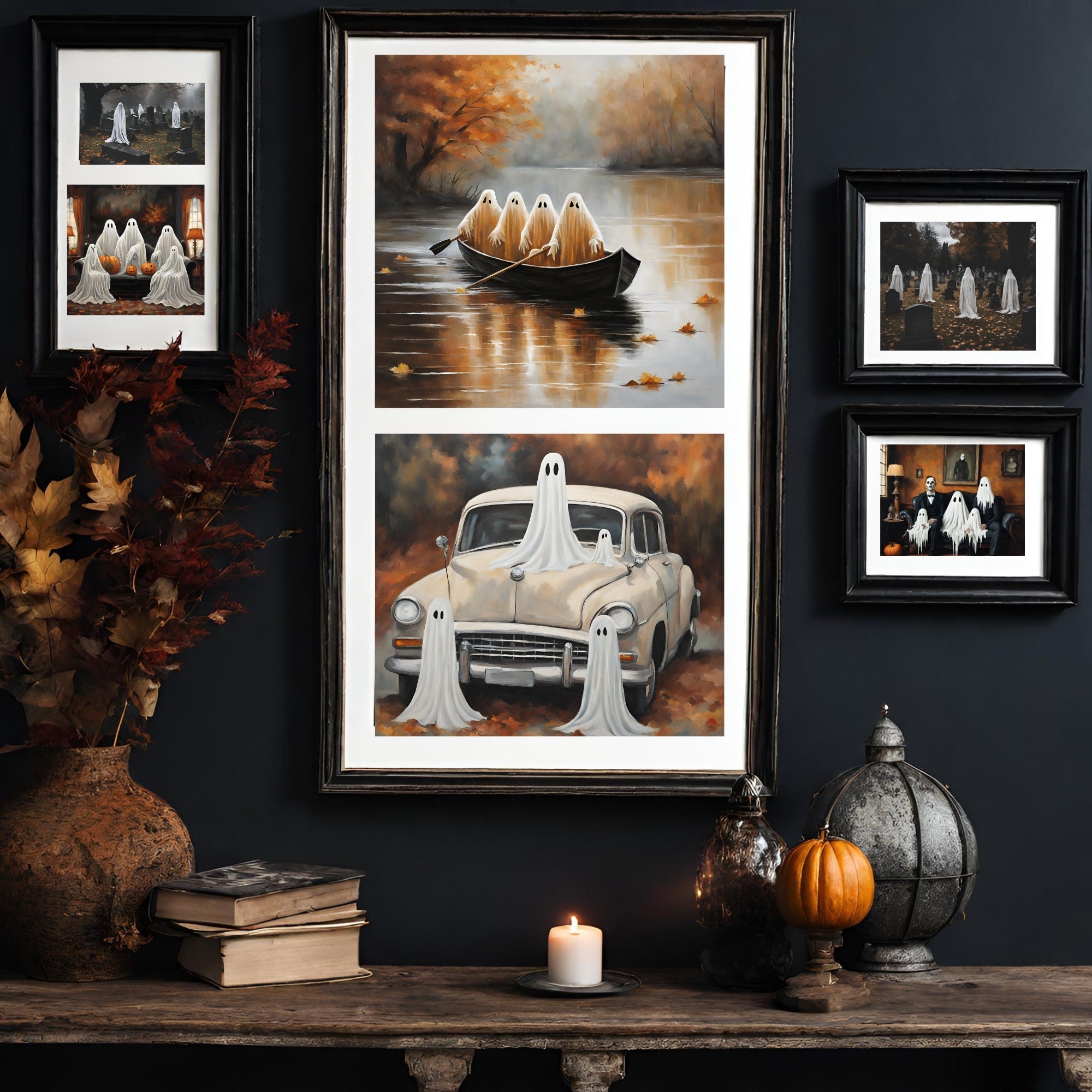 Halloween Sheet Ghosts Wall Art Bundle - 40 Printable Images - Instant ...