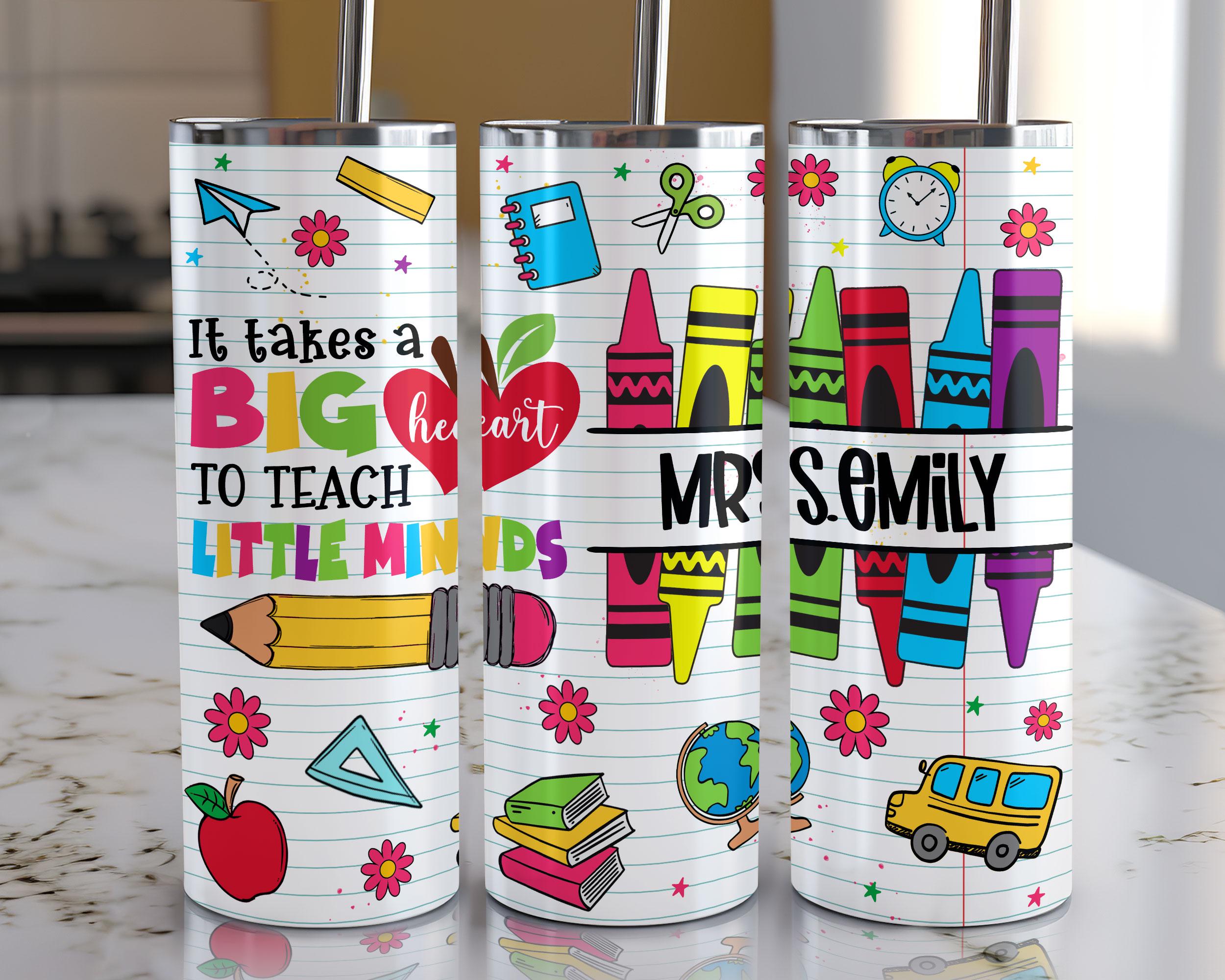 Big Heart to Teach Little Minds 20 Oz Skinny Tumbler Sublimation ...