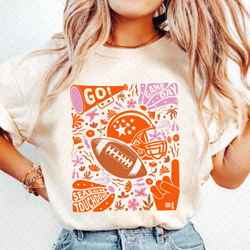 Touchdown Season Hand Draw Png, Retro Football Png, Football Mom Png ...