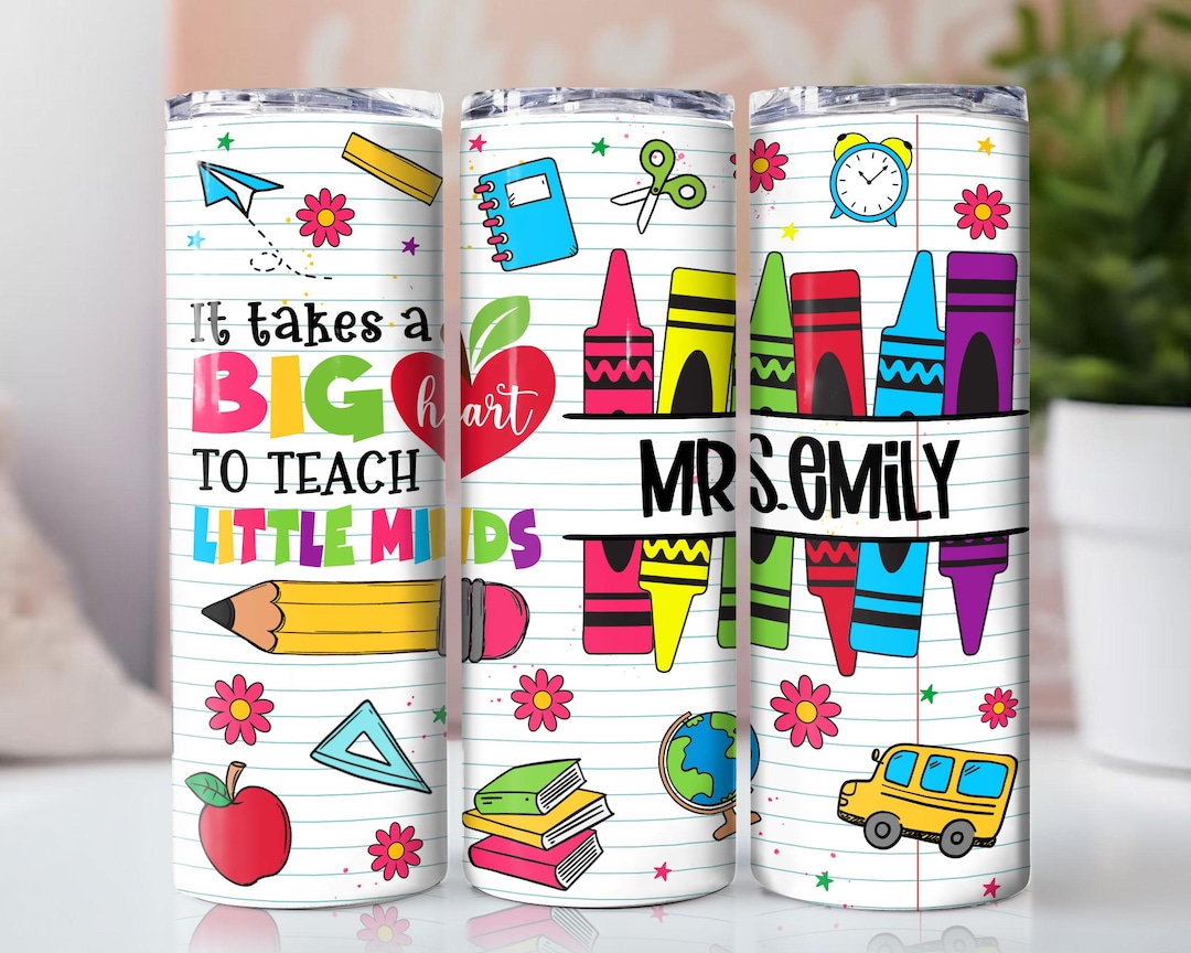 Big Heart to Teach Little Minds 20 Oz Skinny Tumbler Sublimation ...