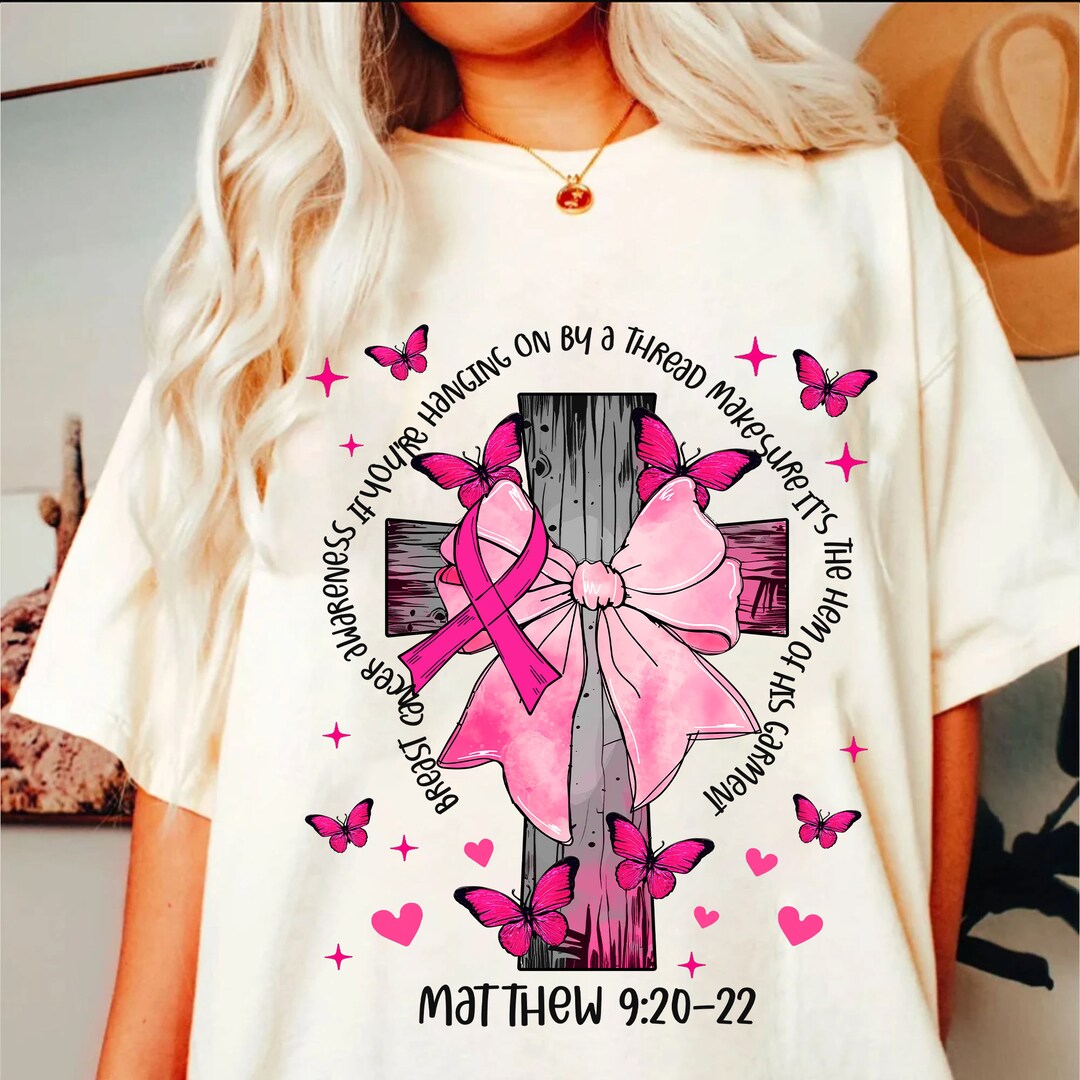 Jesus Pink Bow Cross Breast Cancer, Breast Cancer Awareness Shirt ...
