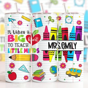 Big Heart to Teach Little Minds 20 Oz Skinny Tumbler Sublimation ...