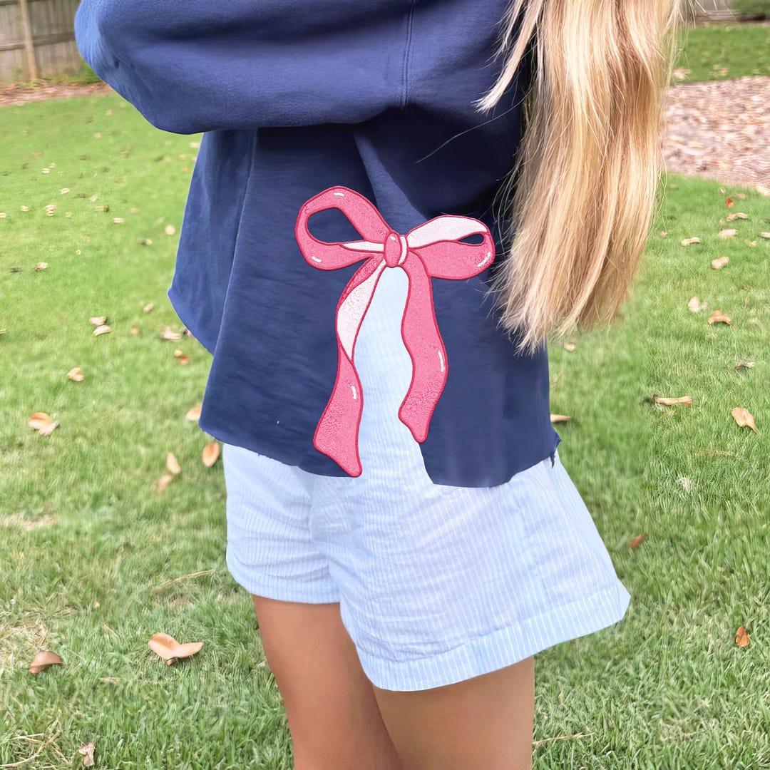 Side Bow Sweatshirt Design for Machine Embroidery Classic Bow Heirloom ...