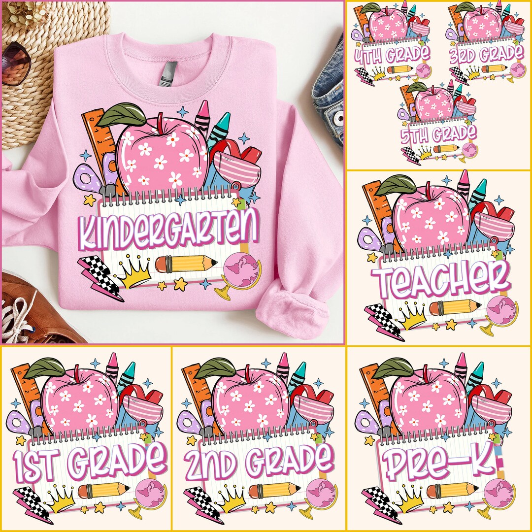 Retro Back to School Png Bundle, Team Grade Png, Retro Teacher Png ...