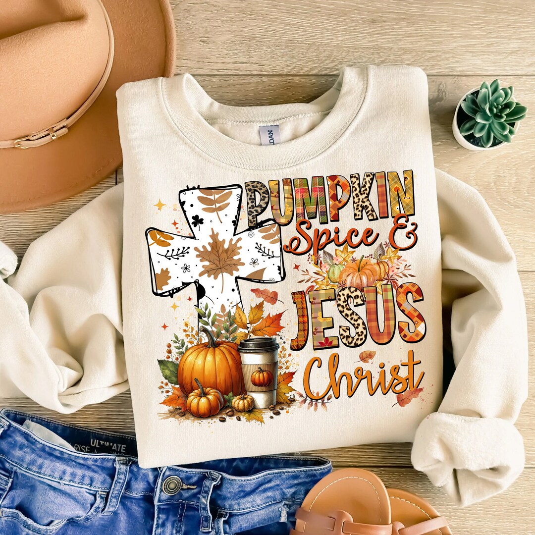 Pumpkin Spice and Jesus Christ Png, Fall Christian Png, Bible Verse Png ...