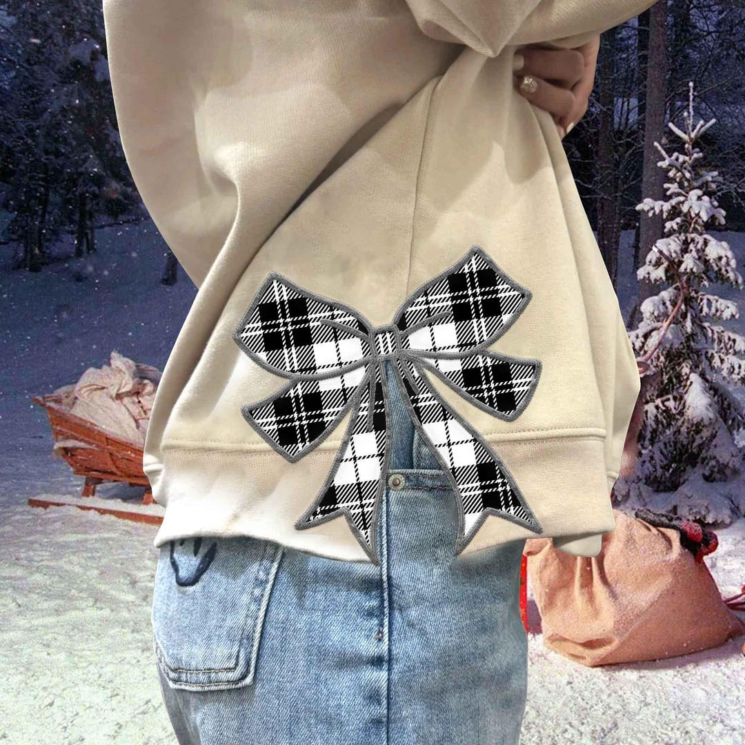 Side Bow Embroidery Design. Four Sizes! Suitable for Sweatshirt or T ...