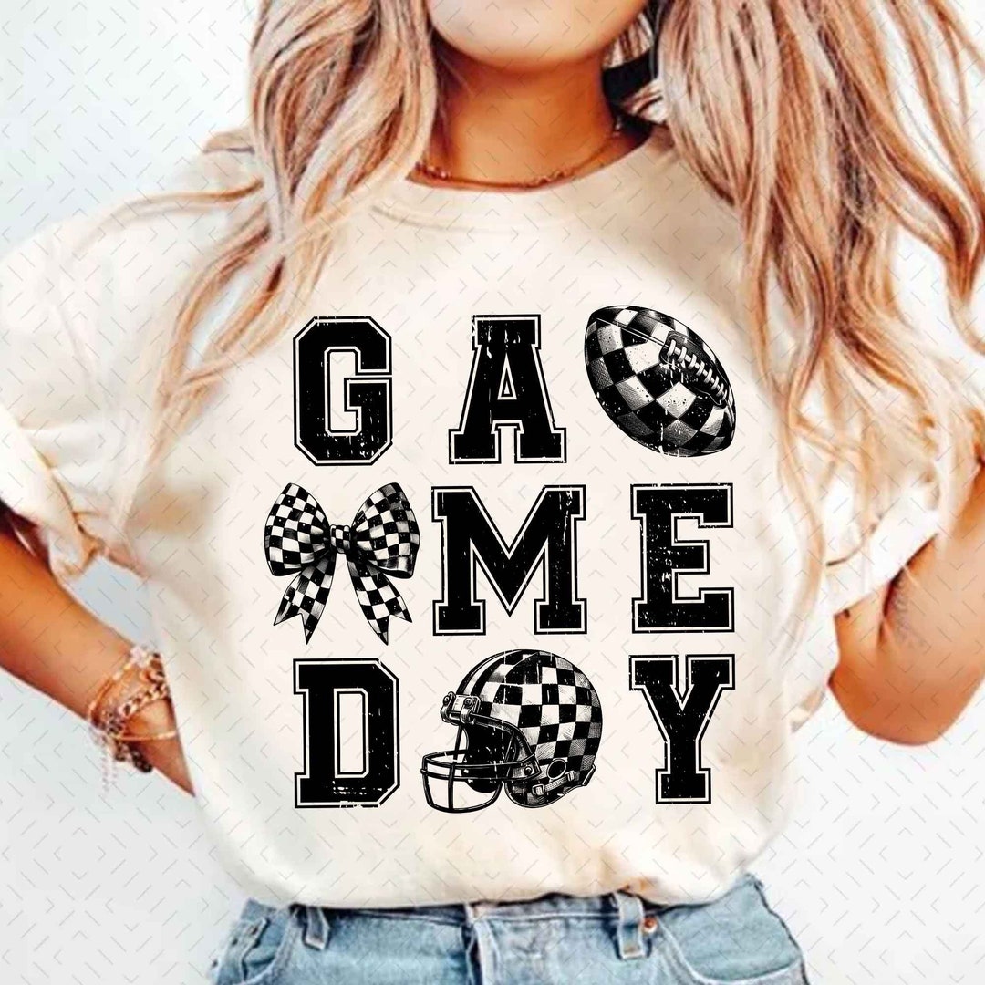 Checkered Football Png, Football Bow Png, Football Mom Png, Football ...