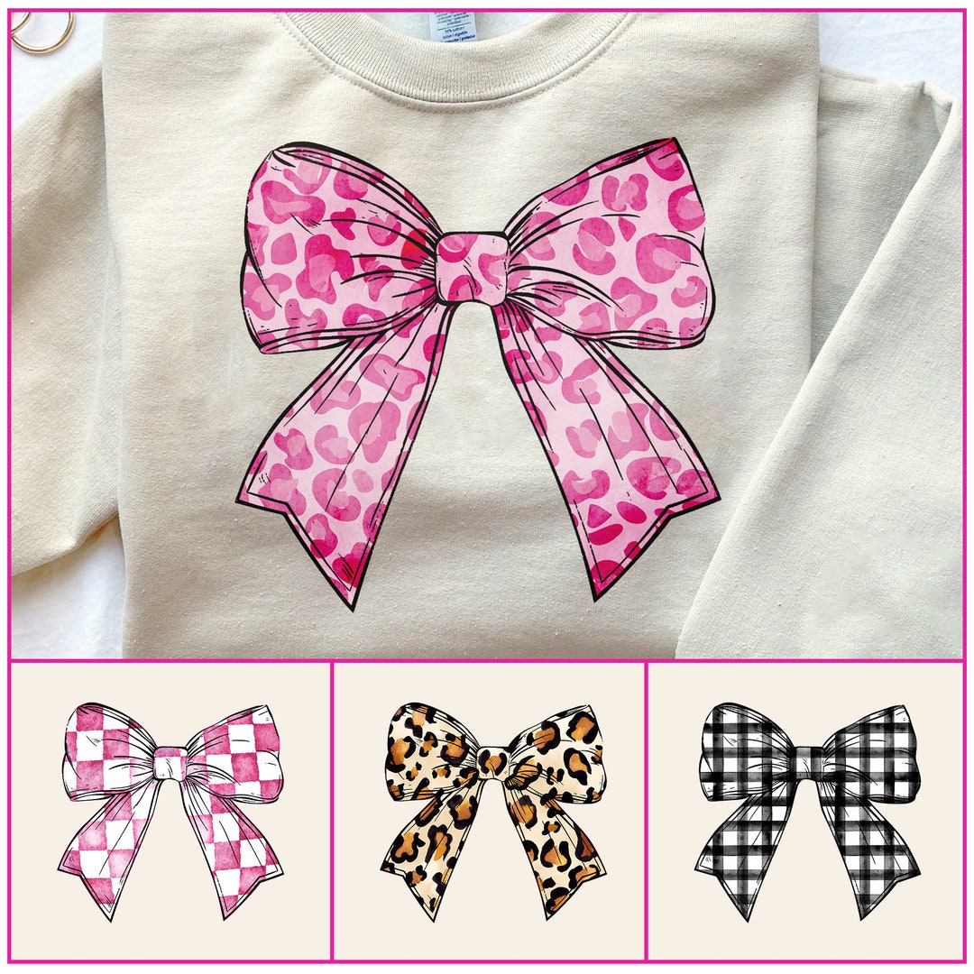 Checkered Coquette Bow Png, Leopard Coquette Bow Png, Pink Bow Png ...