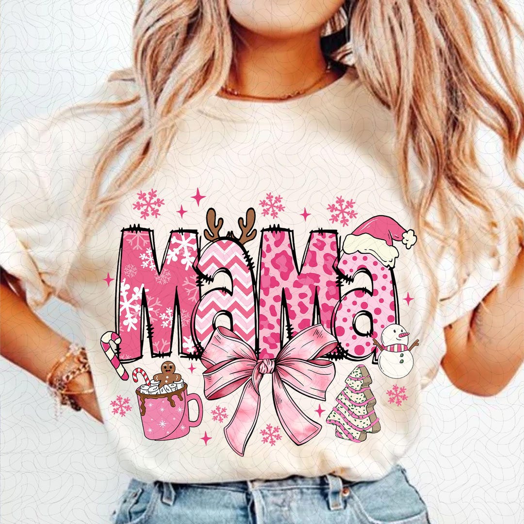 Pink Mama Christmas Png, Mama Png, Christmas Png, Pink Coquette ...