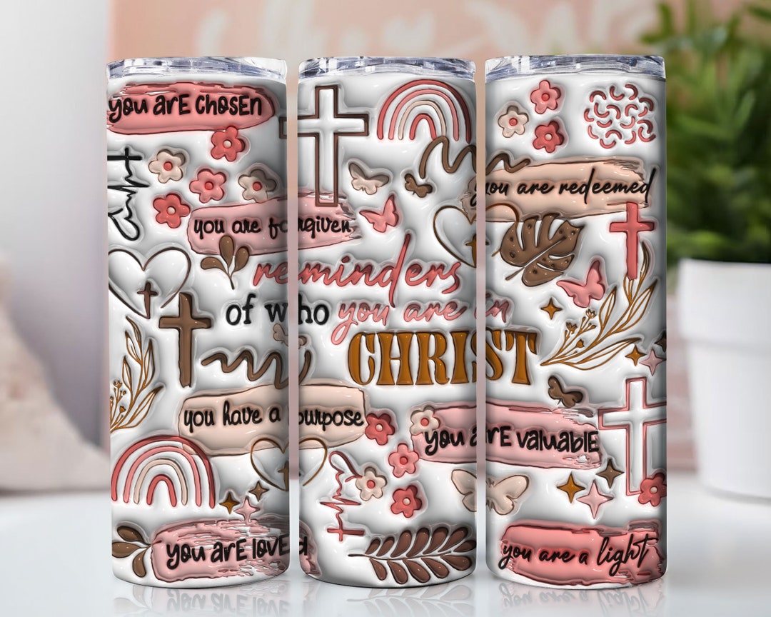 3D Christian Affirmations Inflated Tumbler Wrap, Positive Inspirational ...