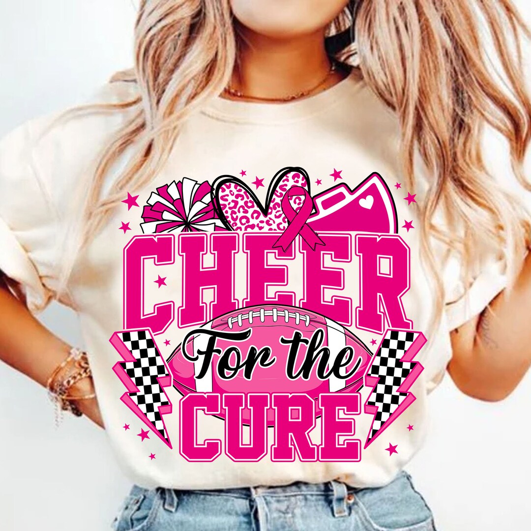 Cheer for the Cure Png Sublimation Design Download, Breast Cancer ...