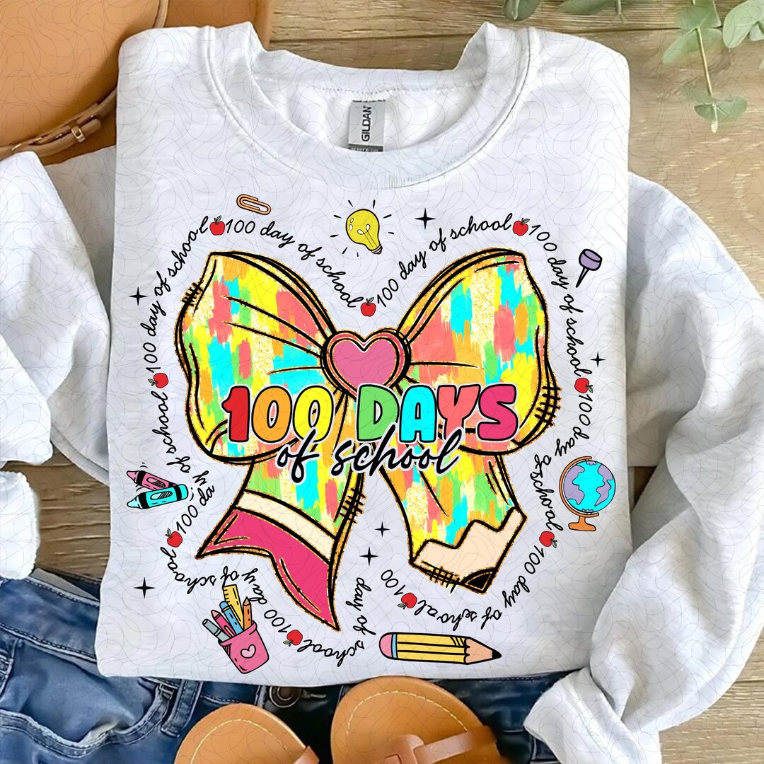 100 Day of School, Coquette My Teacher Survived 100 Days of Me Png ...