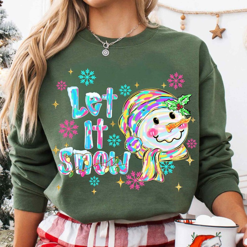 Let It Snow Png, Snowman Png, Christmas Snowman Sublimation, Holiday ...