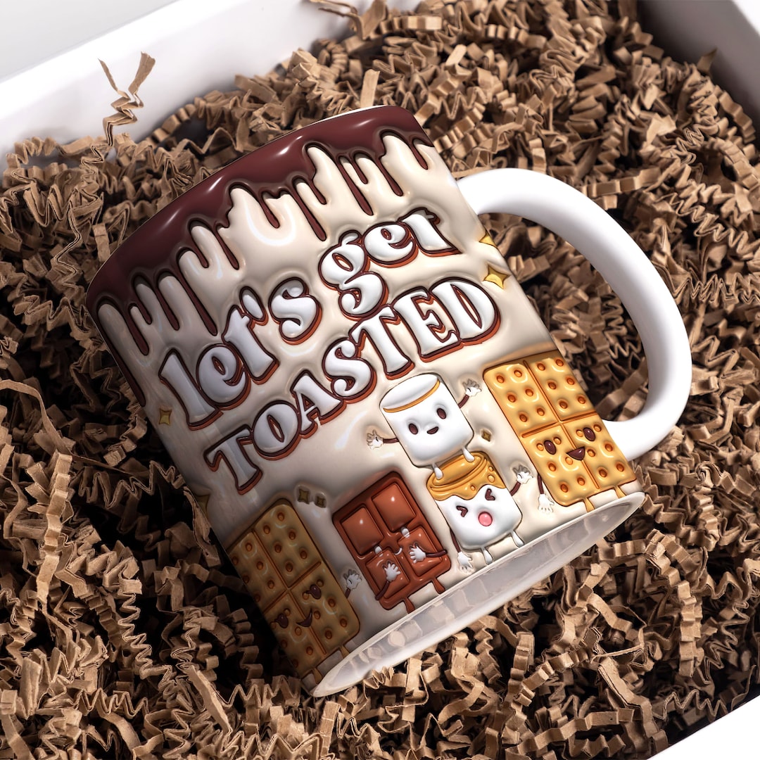 3D Puffy Bubble Camping Smore Toasted Mug Wrap Around Mug Template 11oz ...