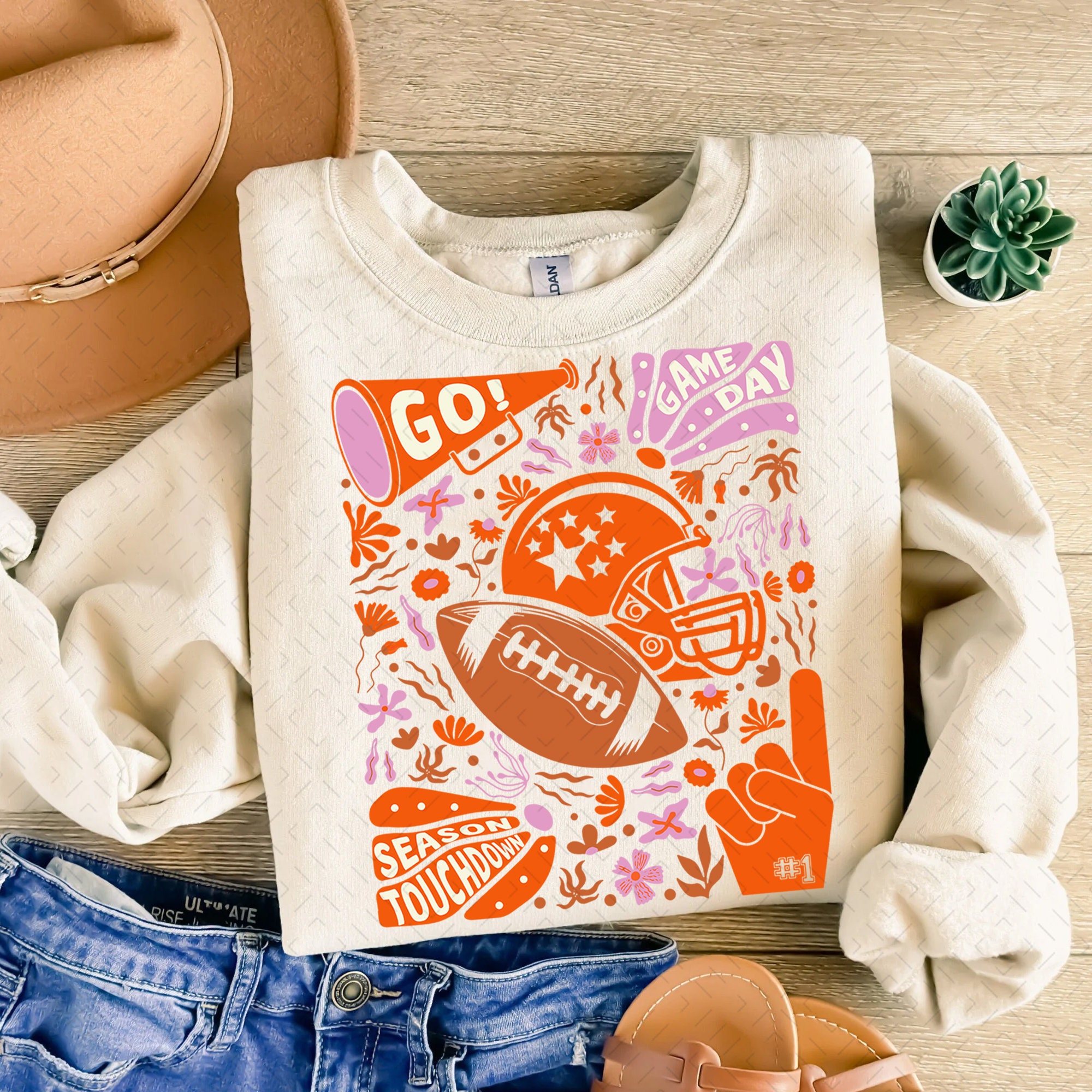Touchdown Season Hand Draw Png, Retro Football Png, Football Mom Png ...