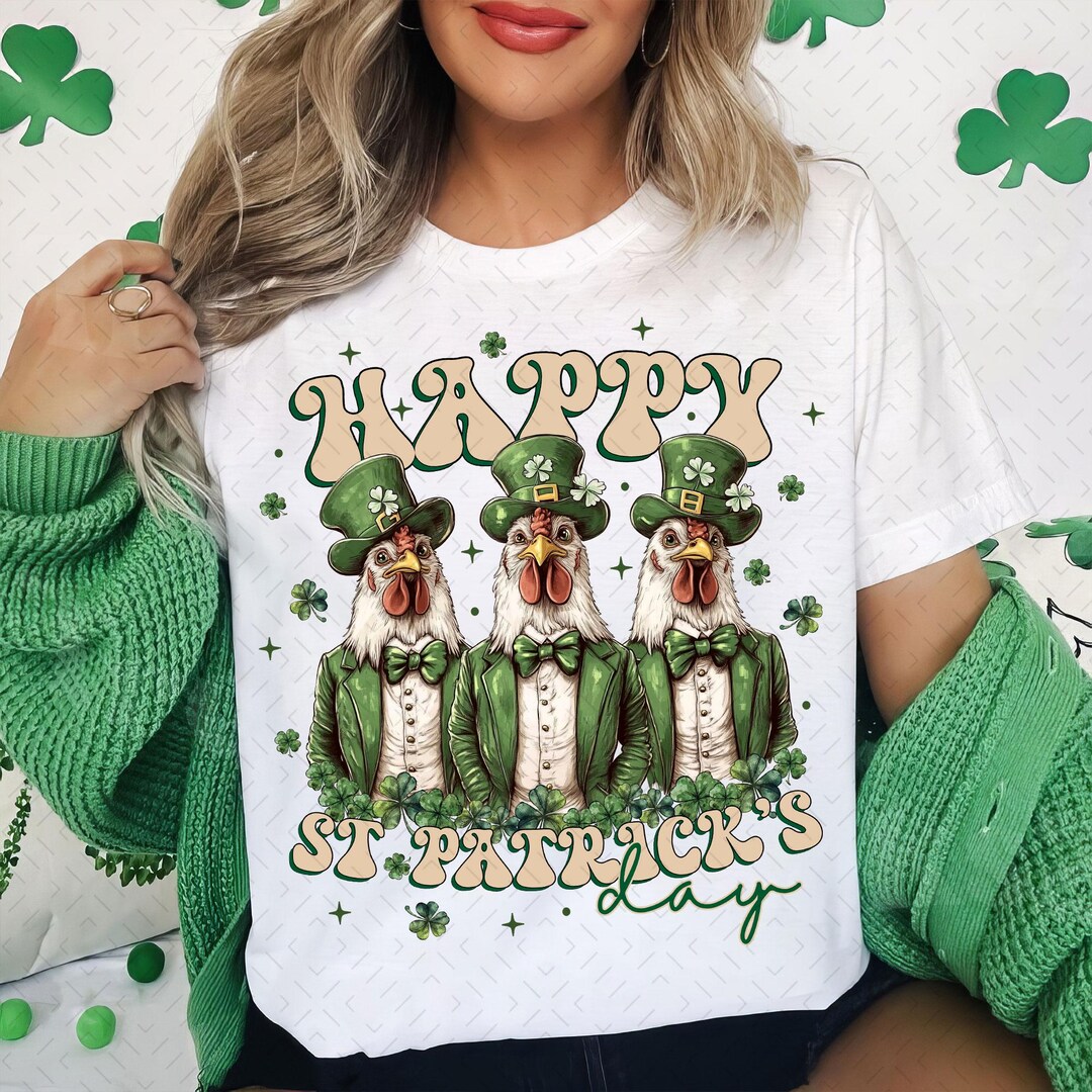 Happy St Patrick's Day Chicken PNG, Western Farmer St Patty's Day Png ...