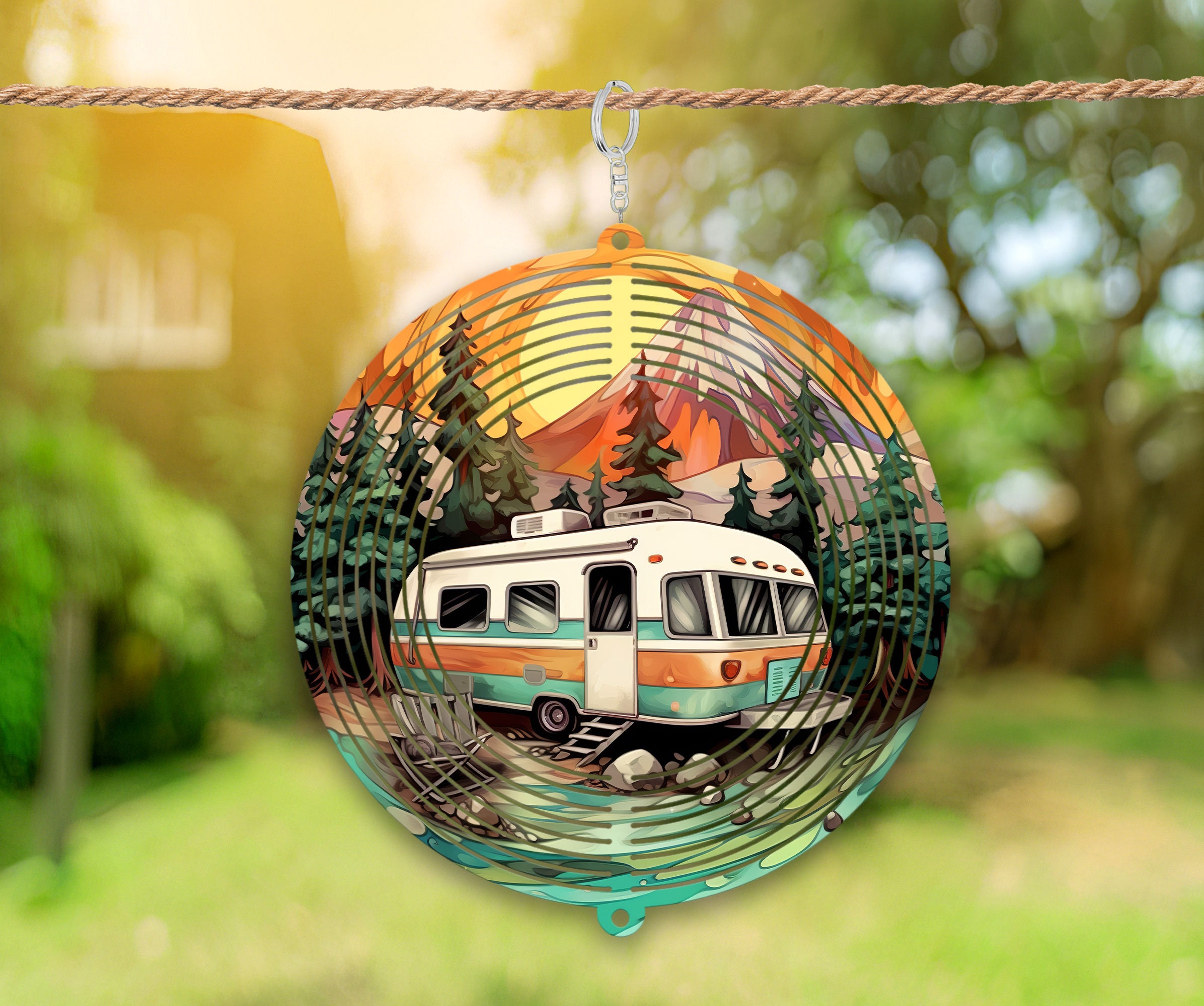 Wind Spinner Sublimation Design Watercolor Camping PNG Wind - Etsy