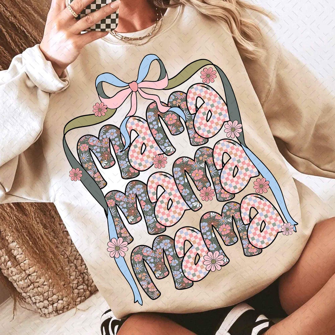 Preppy Mama Png, Cute Mama Png, Floral Mama Png, Mothers Day Png, Mama ...