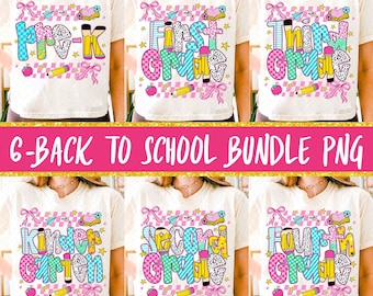 Preppy Back to School Bundle PNG, Coquette Teacher First Day of School ...