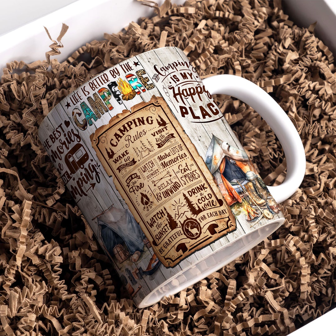Welcome to Our Campfire Camping Mug Wrap Around Mug Template 11oz ...