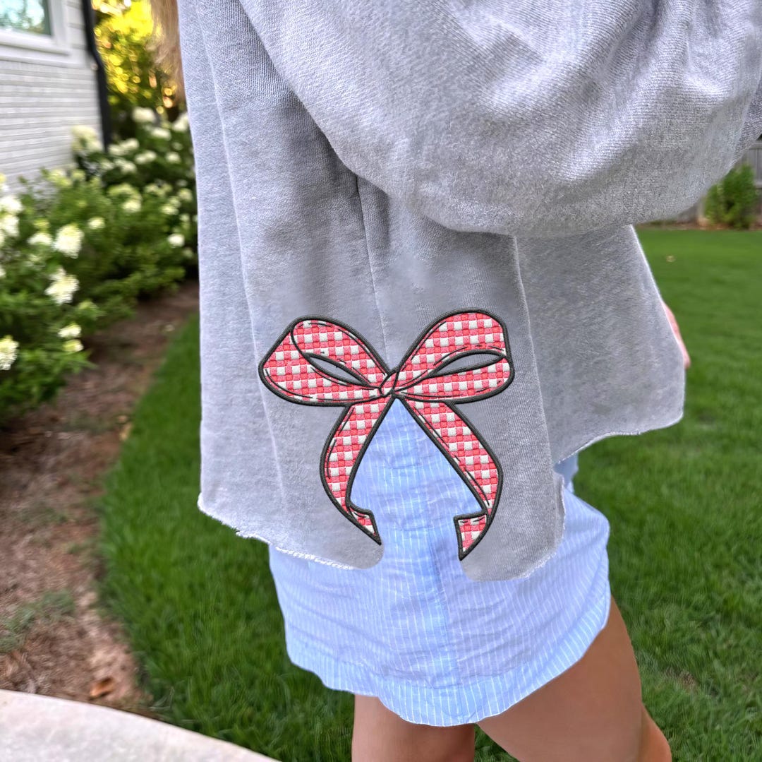 Classic Bow With Shadows Machine Embroidery Designs Wide Ribbon Girly ...