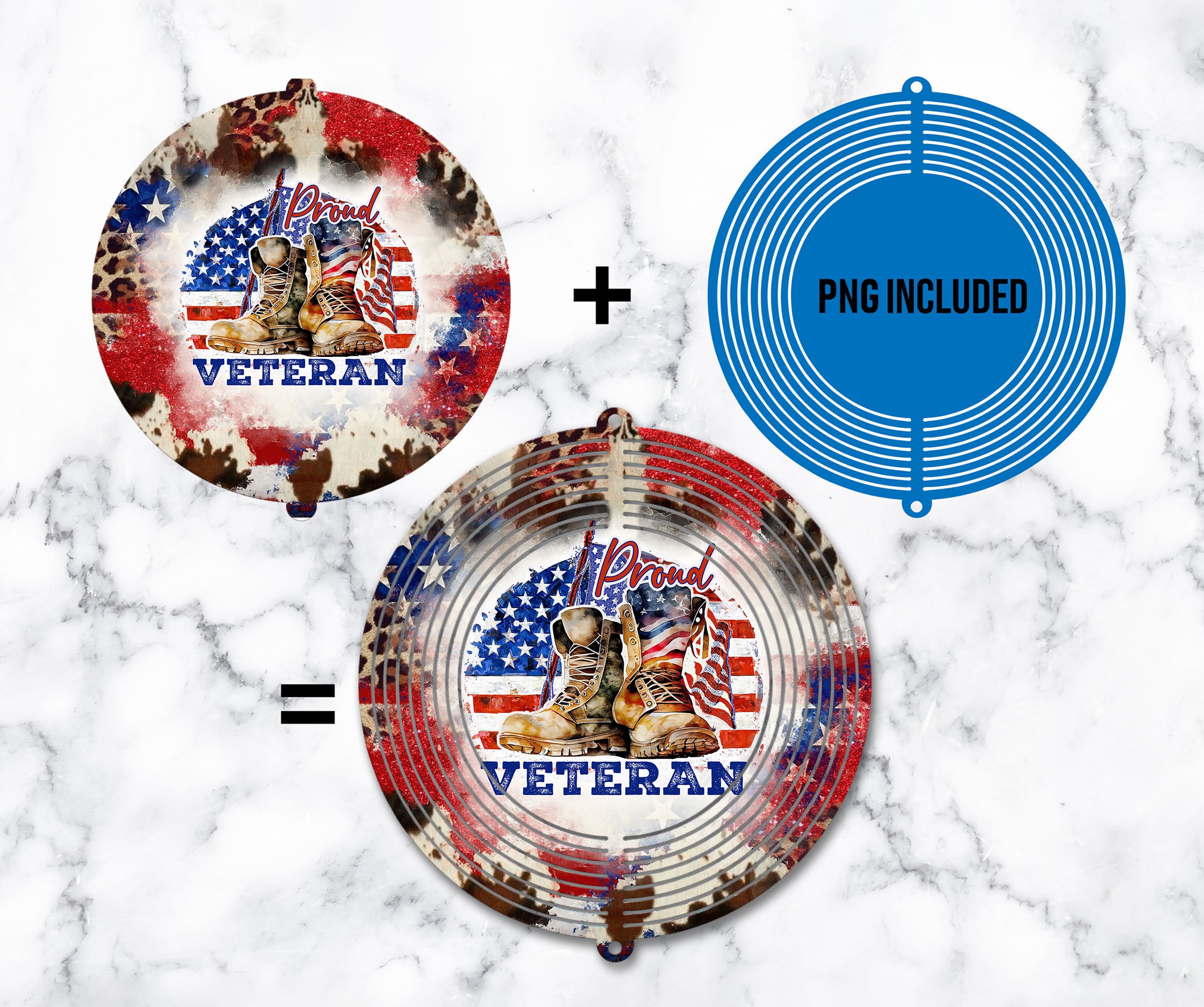 Proud Veteran Wind Spinner Sublimation Design, Veterans Day Windspinner ...