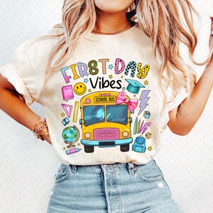 First Day Vibes Png, Back to School Coquette PNG Digital, School Bus ...