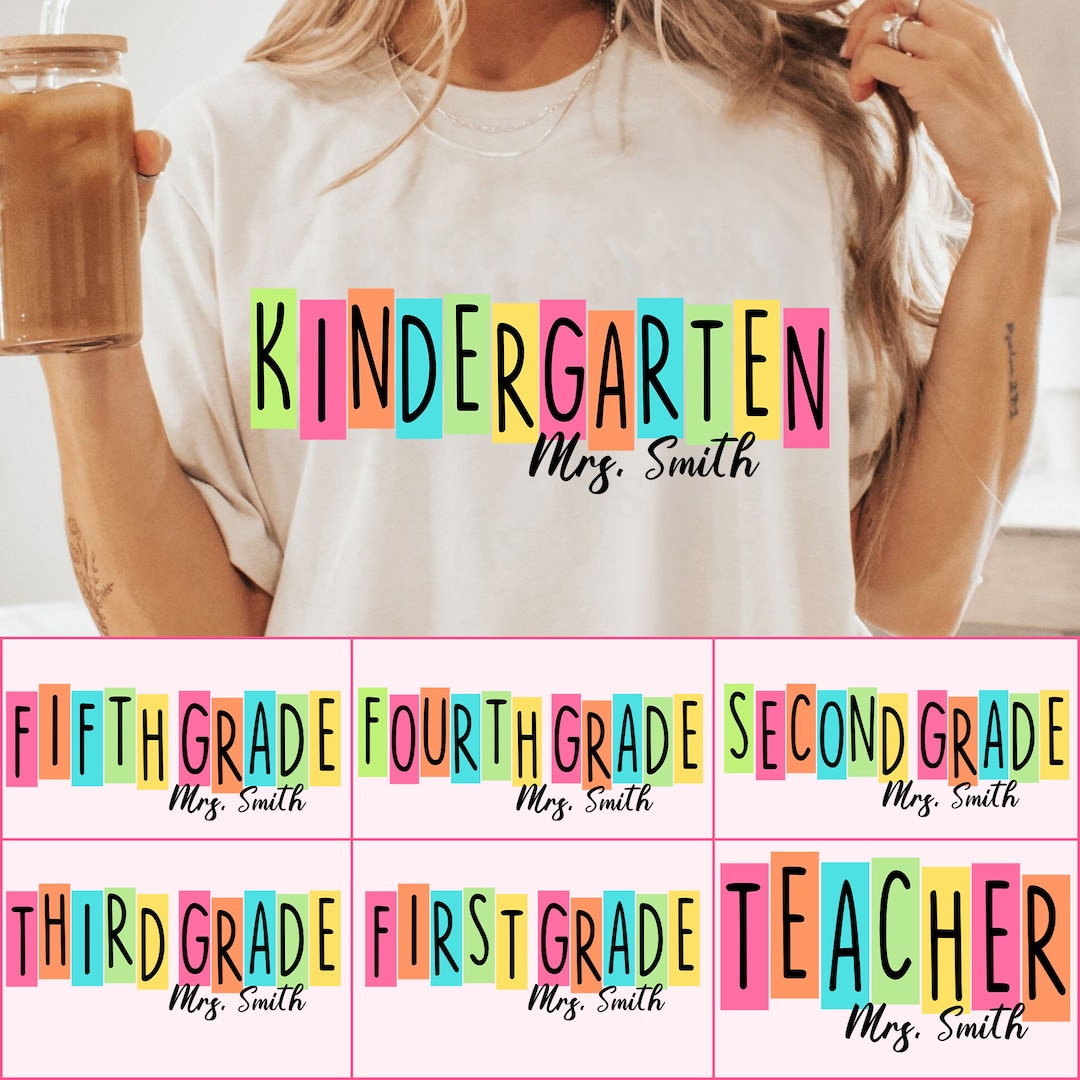 Retro Back to School Png Bundle, Pencil Rainbow Png, Custom Teacher Png ...