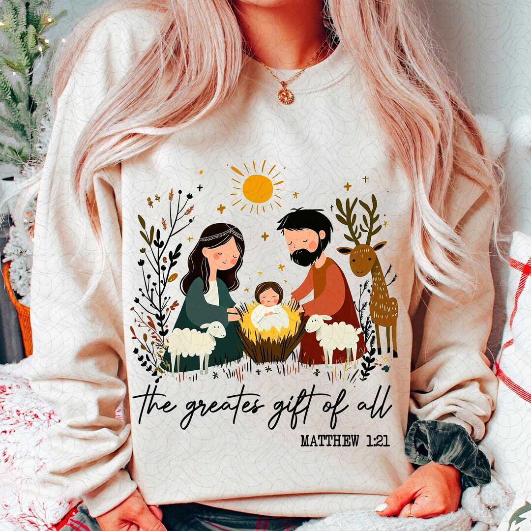 Christmas Manger Nativity Scene Digital PNG, the Greatest Gift, Matthew ...