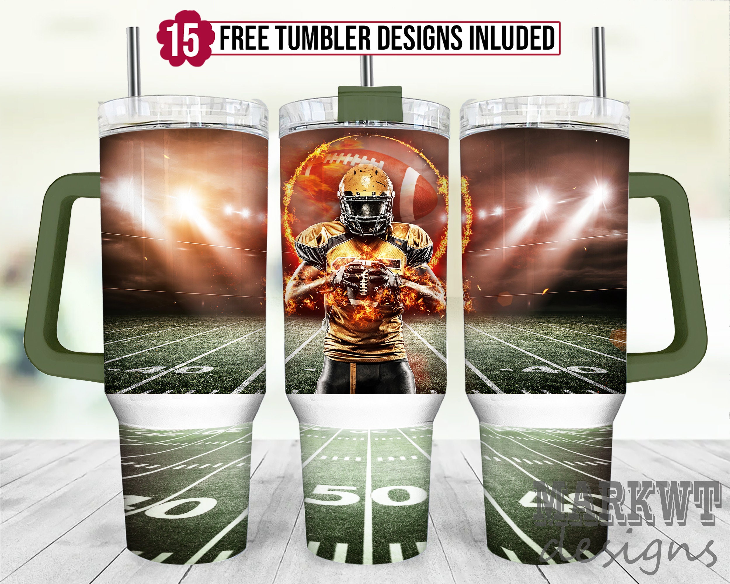 Football 40oz Tumbler Wrap, Football 40 Oz Sublimation Design, 40oz ...