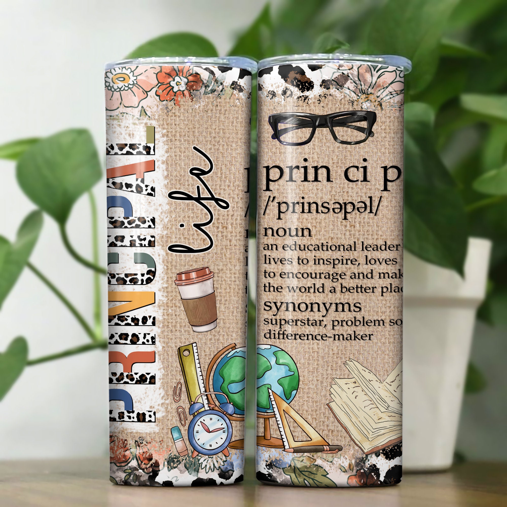 20 Oz Skinny Tumbler Principal Life Sublimation Design PNG Instant ...