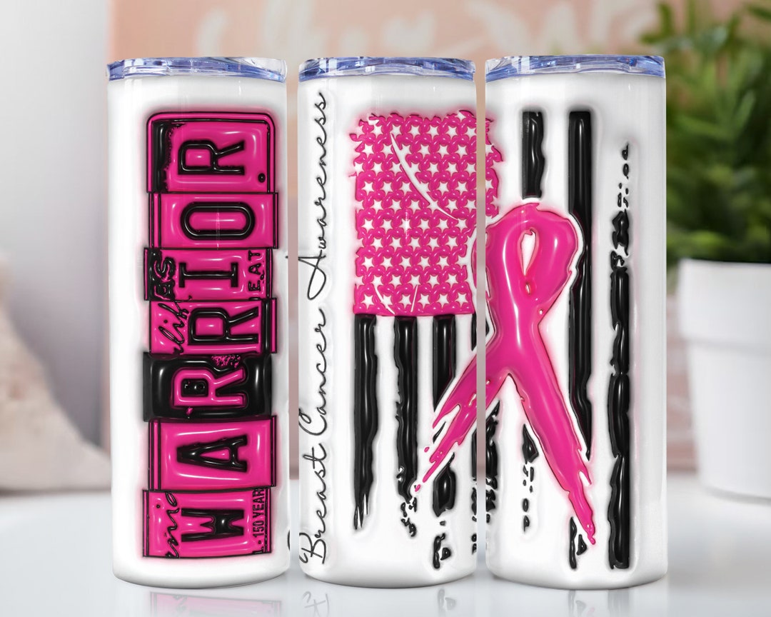 Breast Cancer Tumbler Wrap Png 3D Tumbler Design 20 Oz Skinny ...