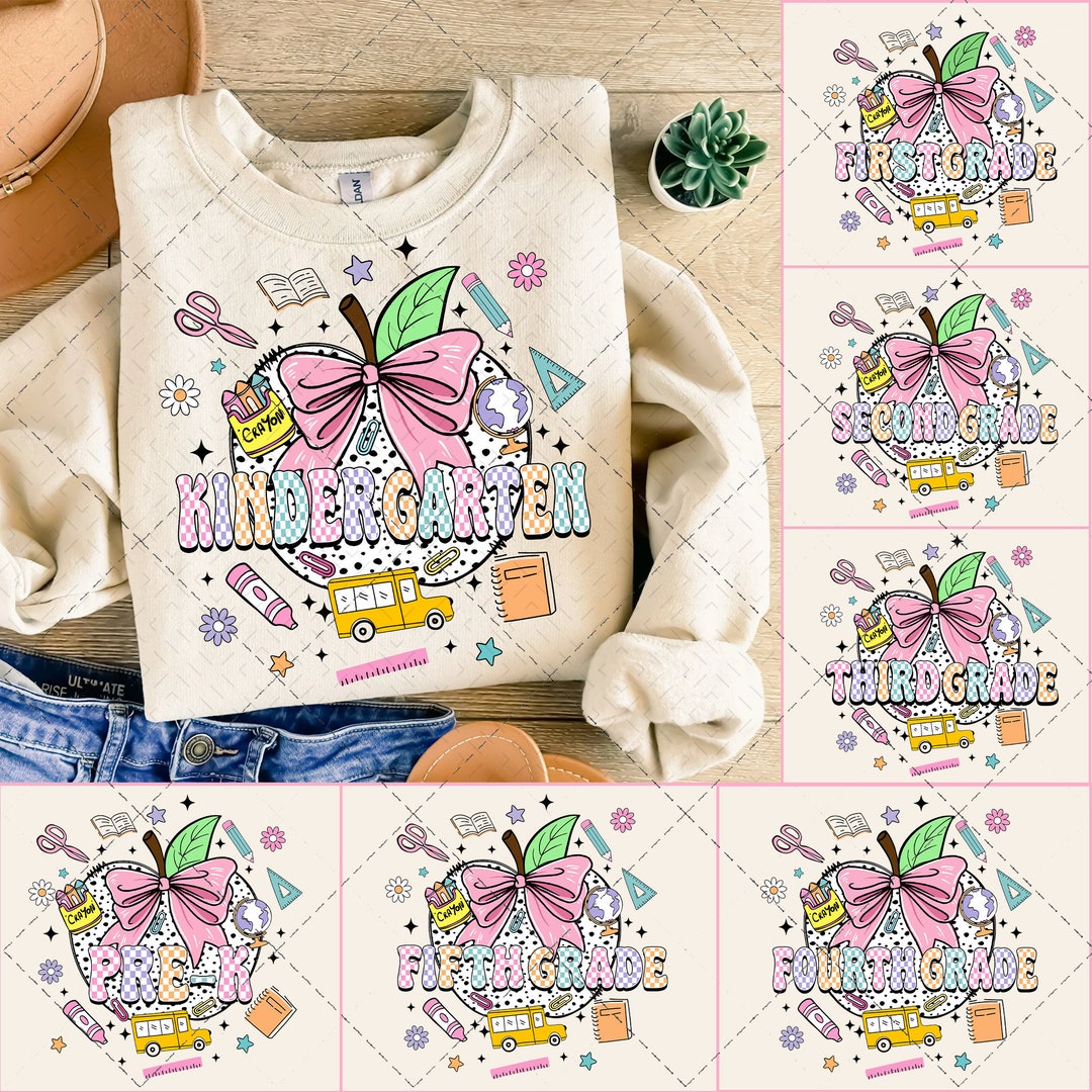 Retro Back to School Bundle, Kindergarten, First Day of School, School ...