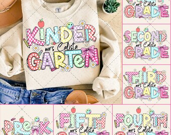 Back to School PNG Bundle, Retro Teacher Png, First Day of School Png ...