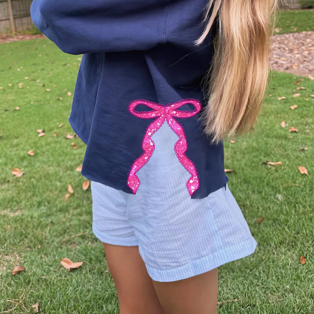 Side Bow Appliqué Sweatshirt Design for Machine Embroidery Classic Bow ...