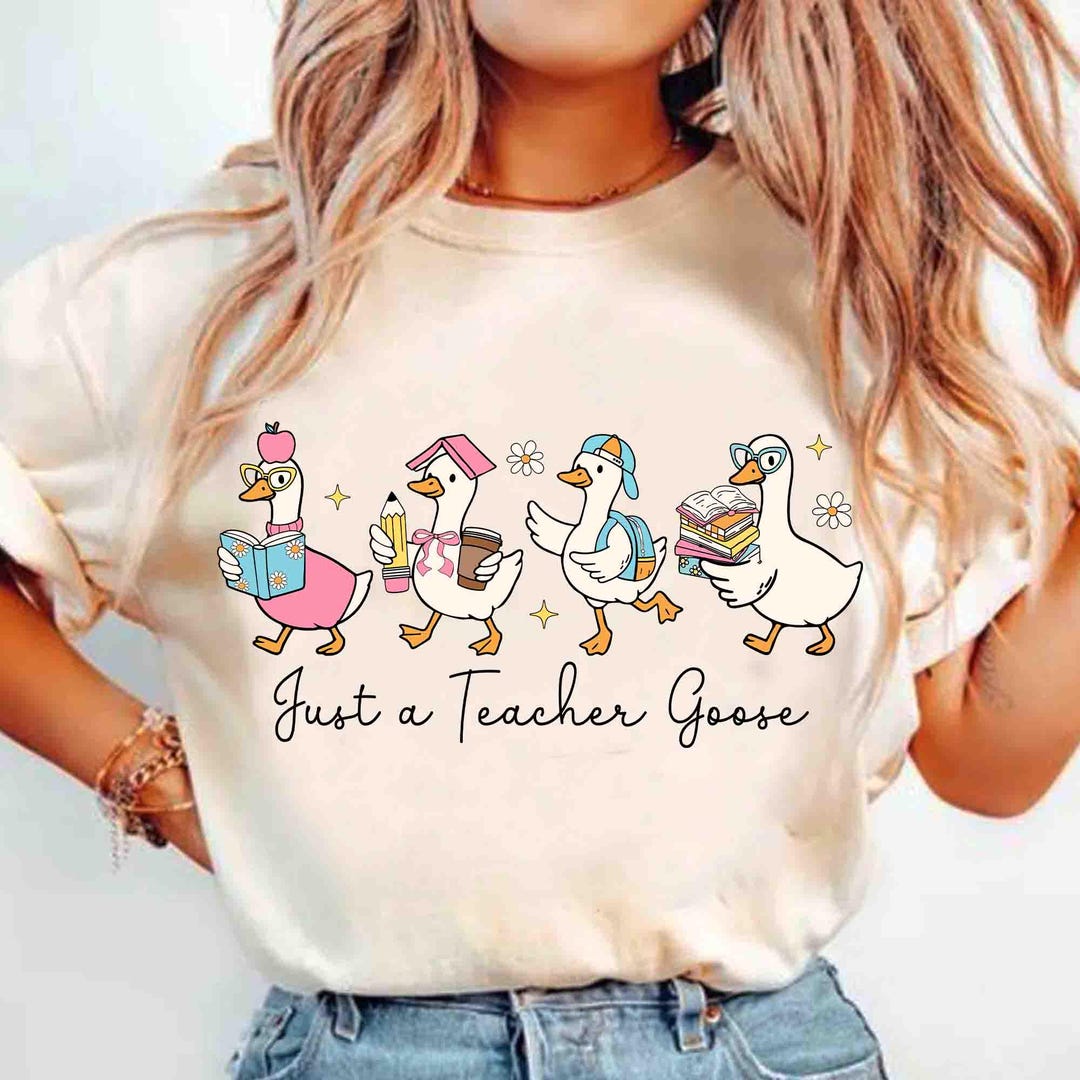 Back to School Teacher Goose PNG Bundle, Coquette Teacher First Day of ...
