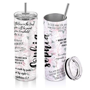Bible Verses 20 Oz Skinny Tumbler Christian Tumbler Wrap Affirmations ...
