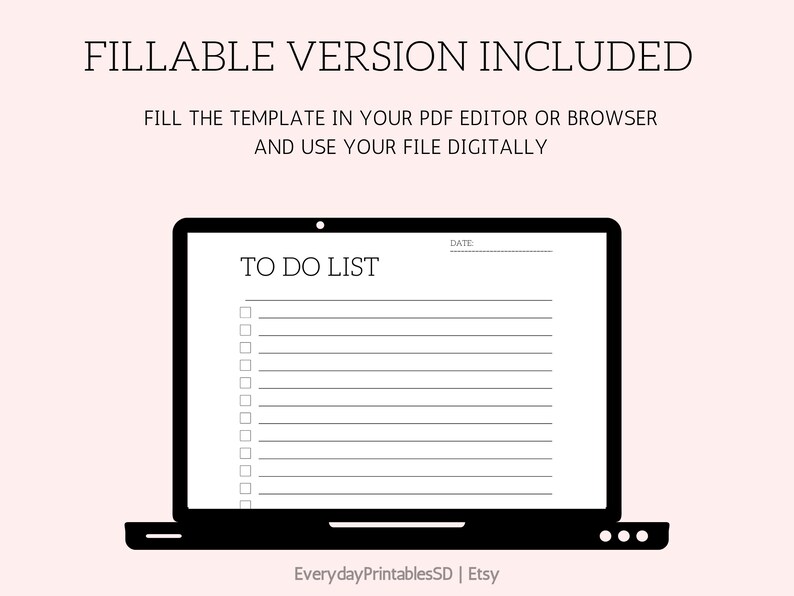 Minimal to Do List Printable Simple Task List Template - Etsy