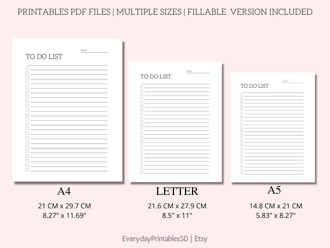 Minimal to Do List Printable Simple Task List Template | Etsy