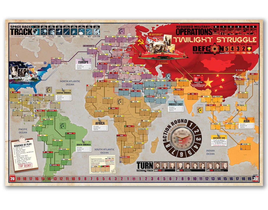 Twilight Struggle - Vinyl Playmat Gameboard - Custom Product ...