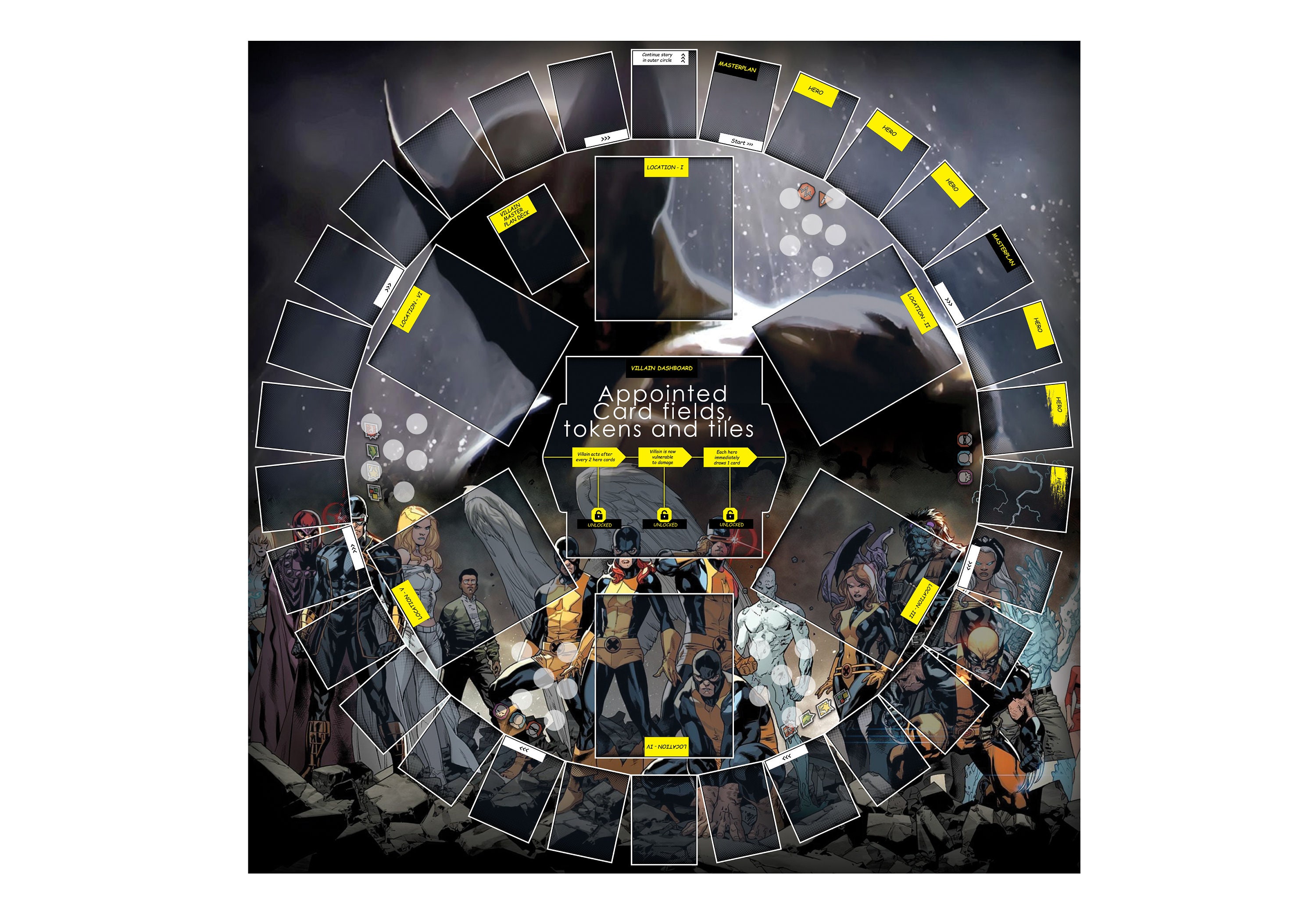 Marvel United X-men Wolverine Edition - Vinyl Playmat Gameboard ...